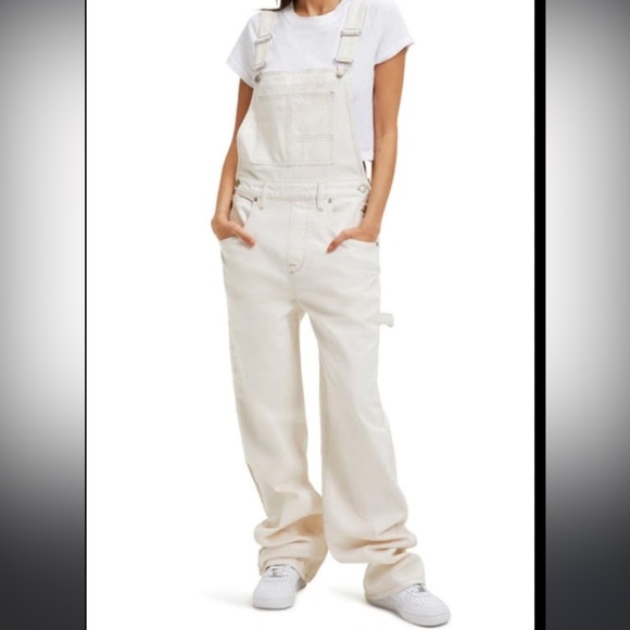 Good American | Jeans | Good American Overalls In Bone Sz 226 New | Poshmark